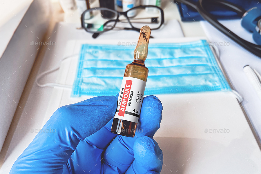Injection Glass Ampoule Mockup, Graphics | GraphicRiver