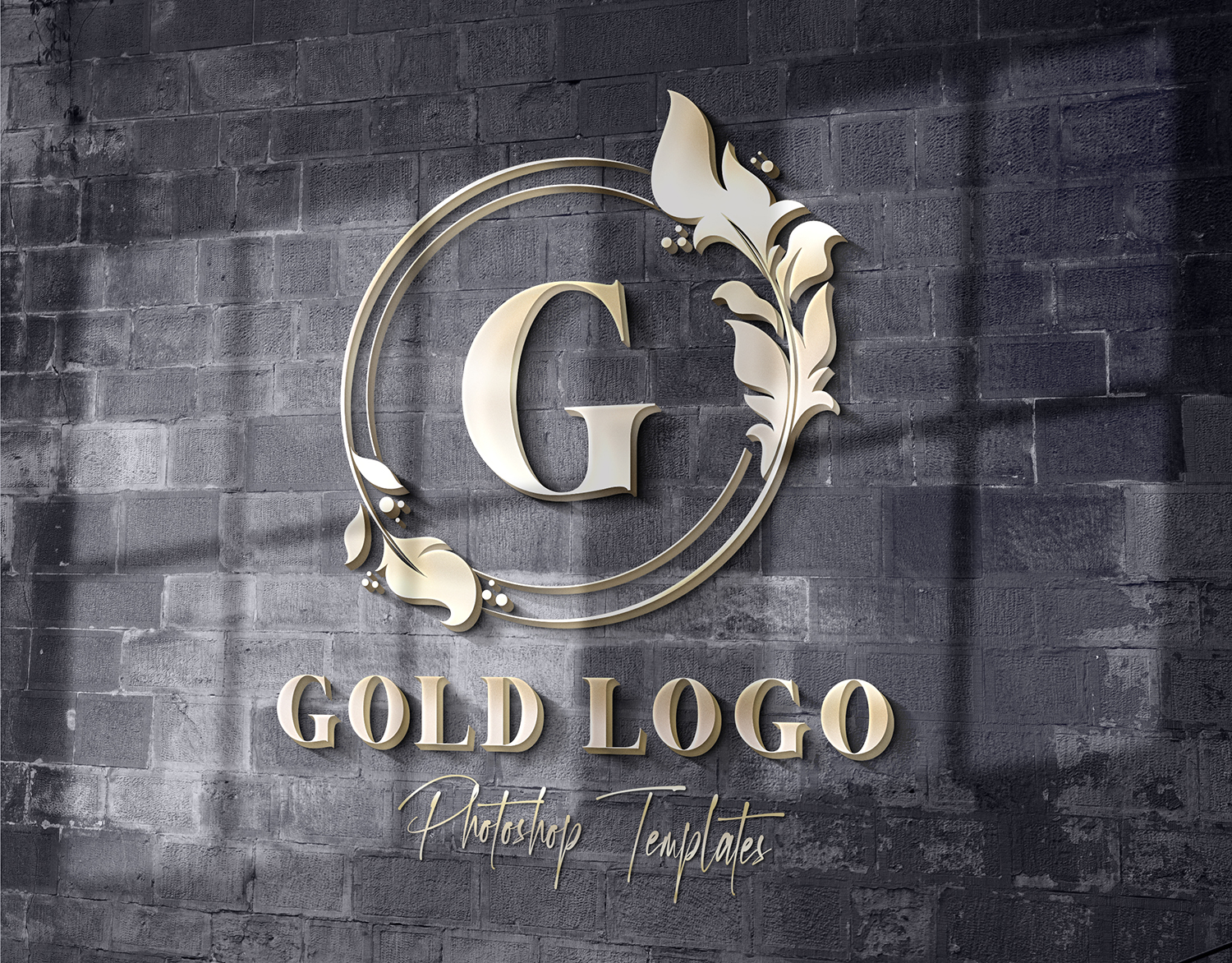 Gold Text/Logo Wall Mockups, Add-ons | GraphicRiver