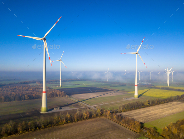 Aerial view of wind turbines Stock Photo by CreativeNature_nl | PhotoDune
