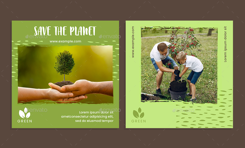 Environment Social Media Post, Web Elements | GraphicRiver