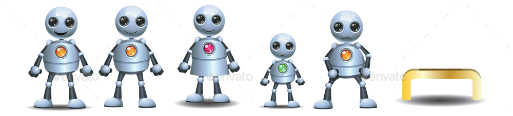 Little Robot Overweight, Vectors | GraphicRiver