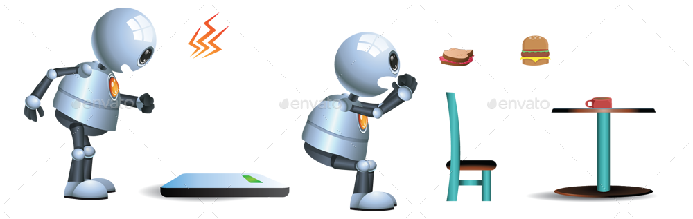 Little Robot Overweight, Vectors | GraphicRiver