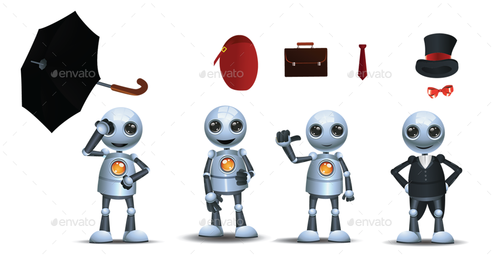 Robot Wears Fashion Design, Vectors | GraphicRiver