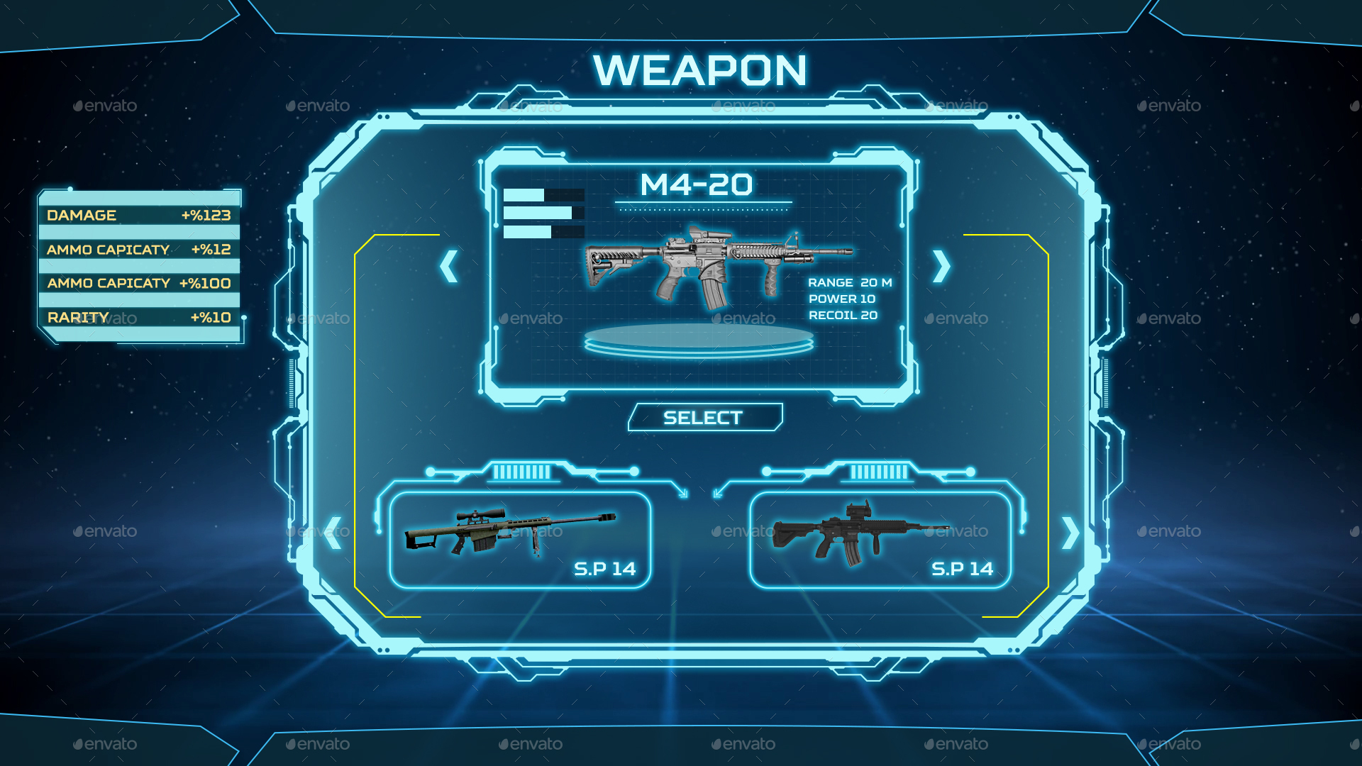 SciFi GUI Pack by umargulzar1122 | GraphicRiver