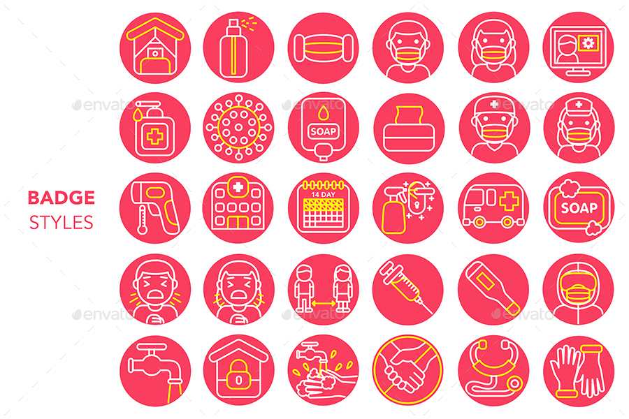 Covid-19 (Coronavirus) Vector Icons, Icons | GraphicRiver