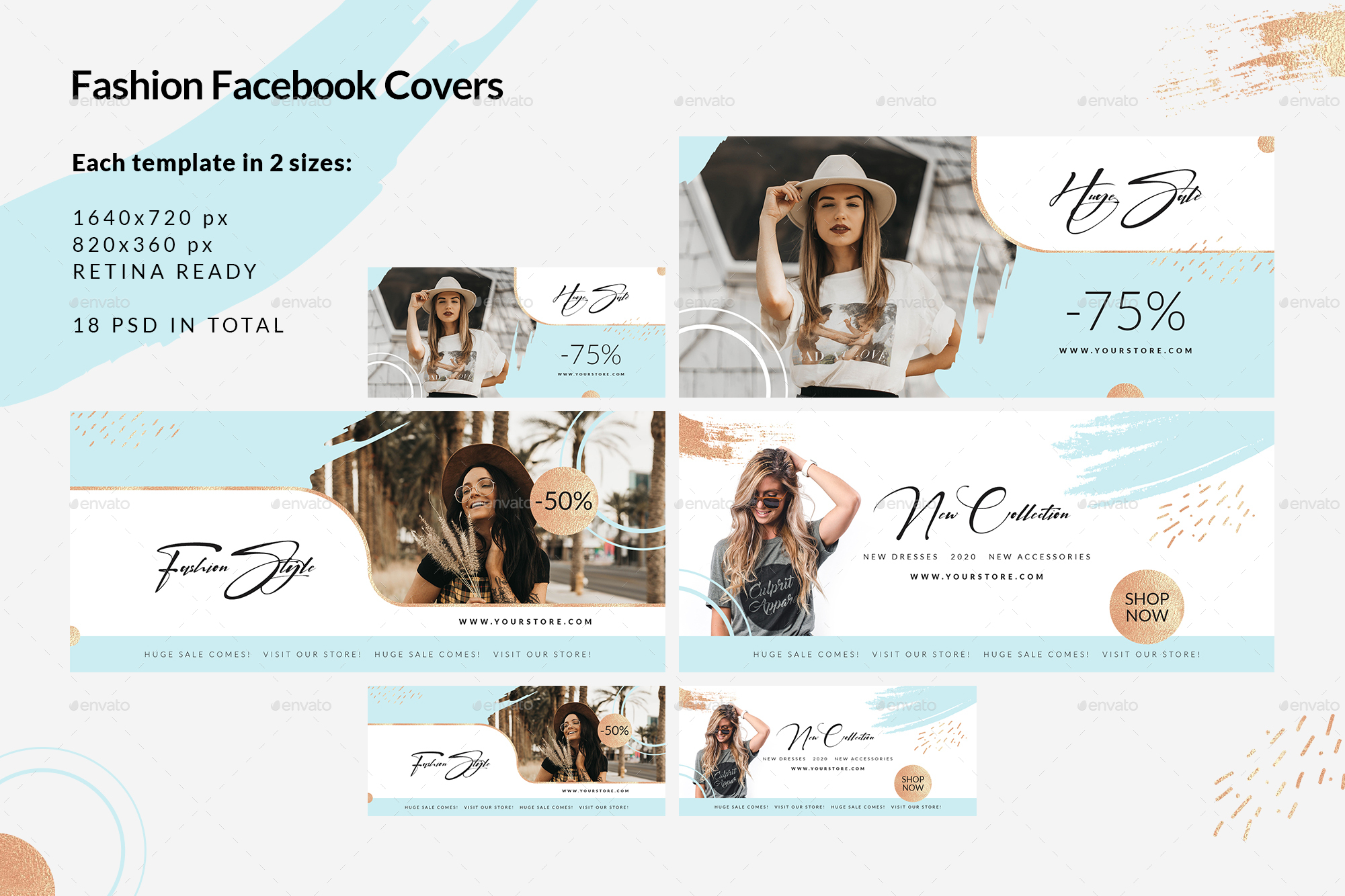 Fashion Facebook Covers, Web Elements | GraphicRiver