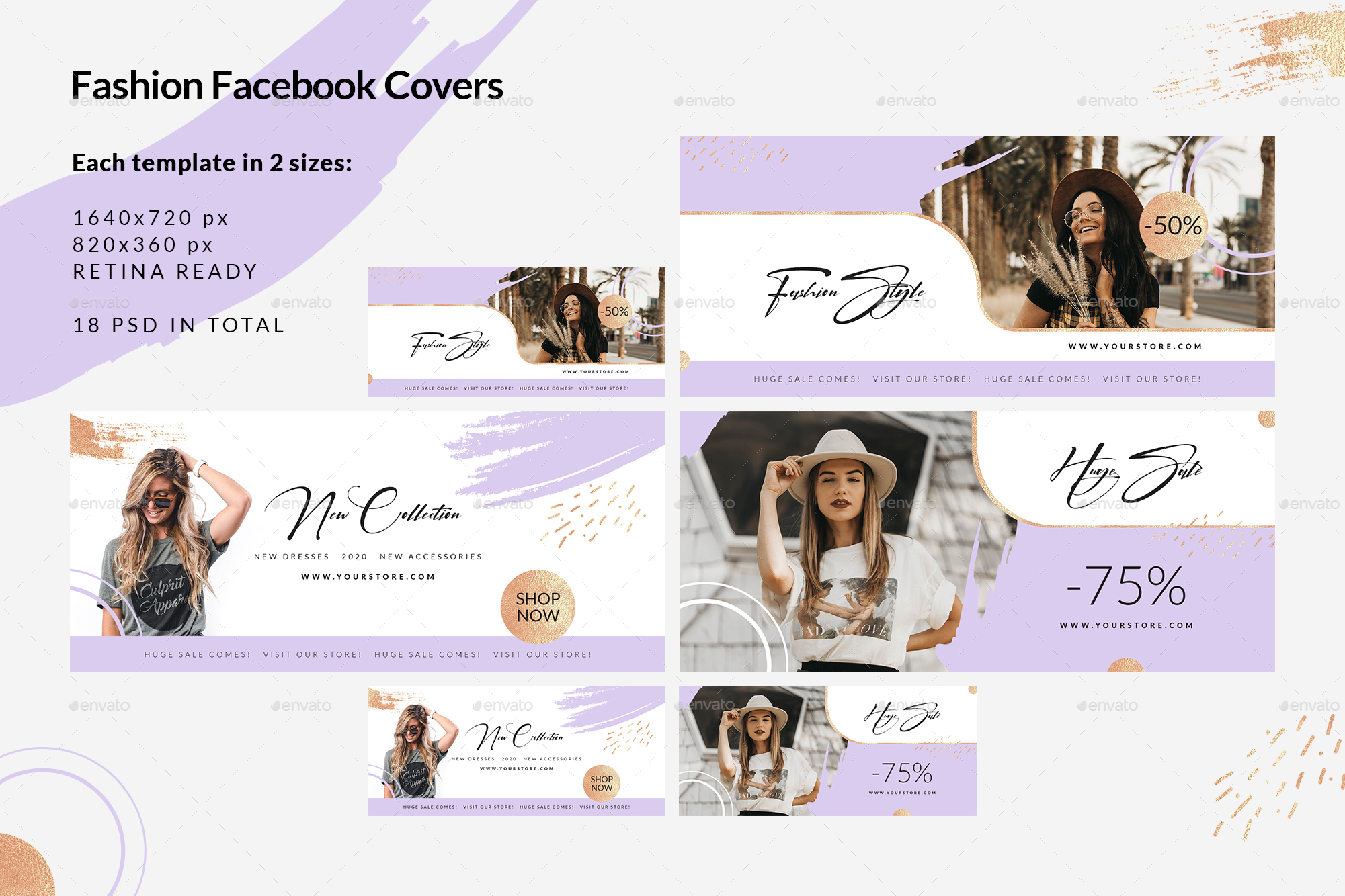 Fashion Facebook Covers, Web Elements | GraphicRiver