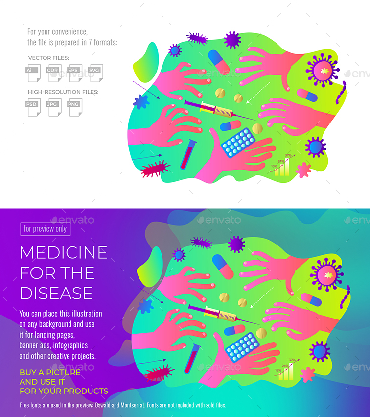 Flat Medical Illustration on Epidemics, Vectors | GraphicRiver