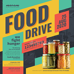 Food Drive Social Media Template, Web Elements | GraphicRiver