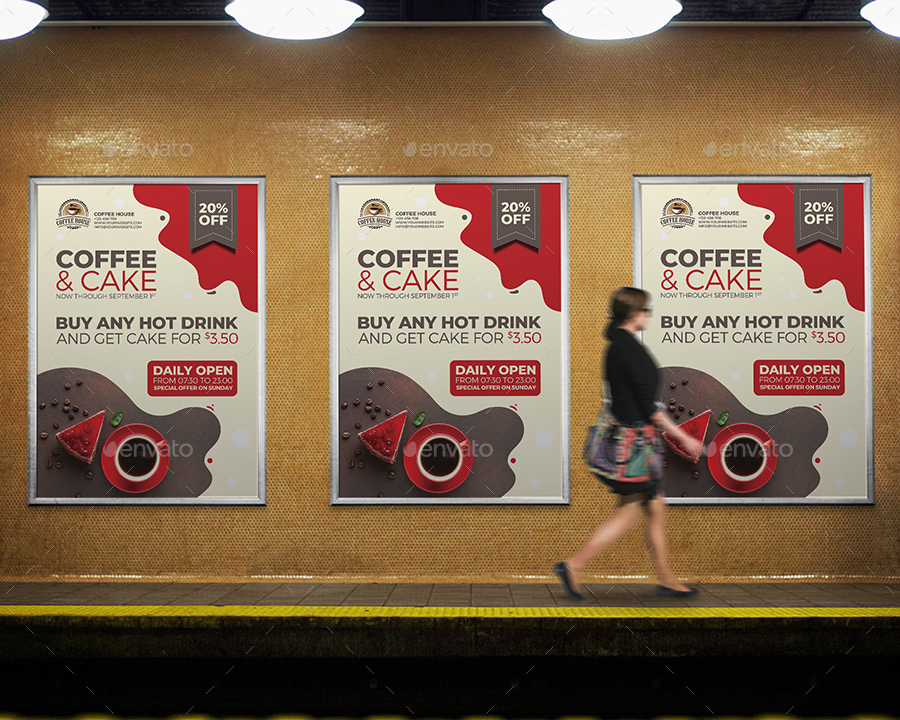 Coffee and Cake Poster Template, Print Templates | GraphicRiver