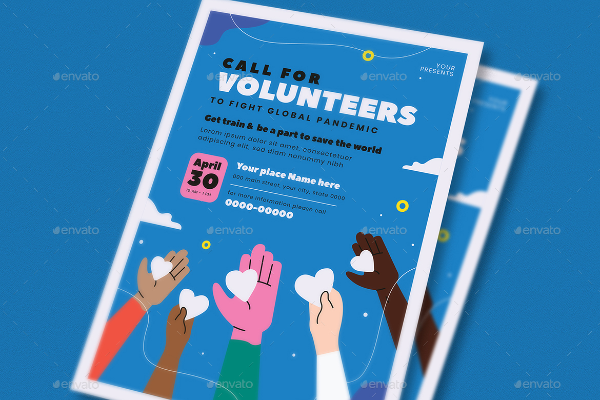 Call for Volunteers Flyer Set, Print Templates | GraphicRiver