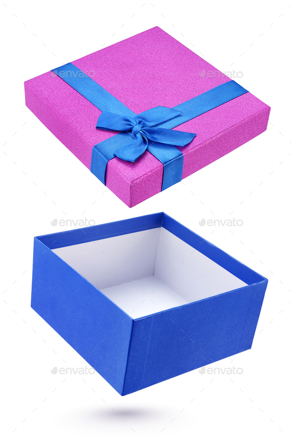 Open cardboard gift box isolated on white background Stock Photo by ...