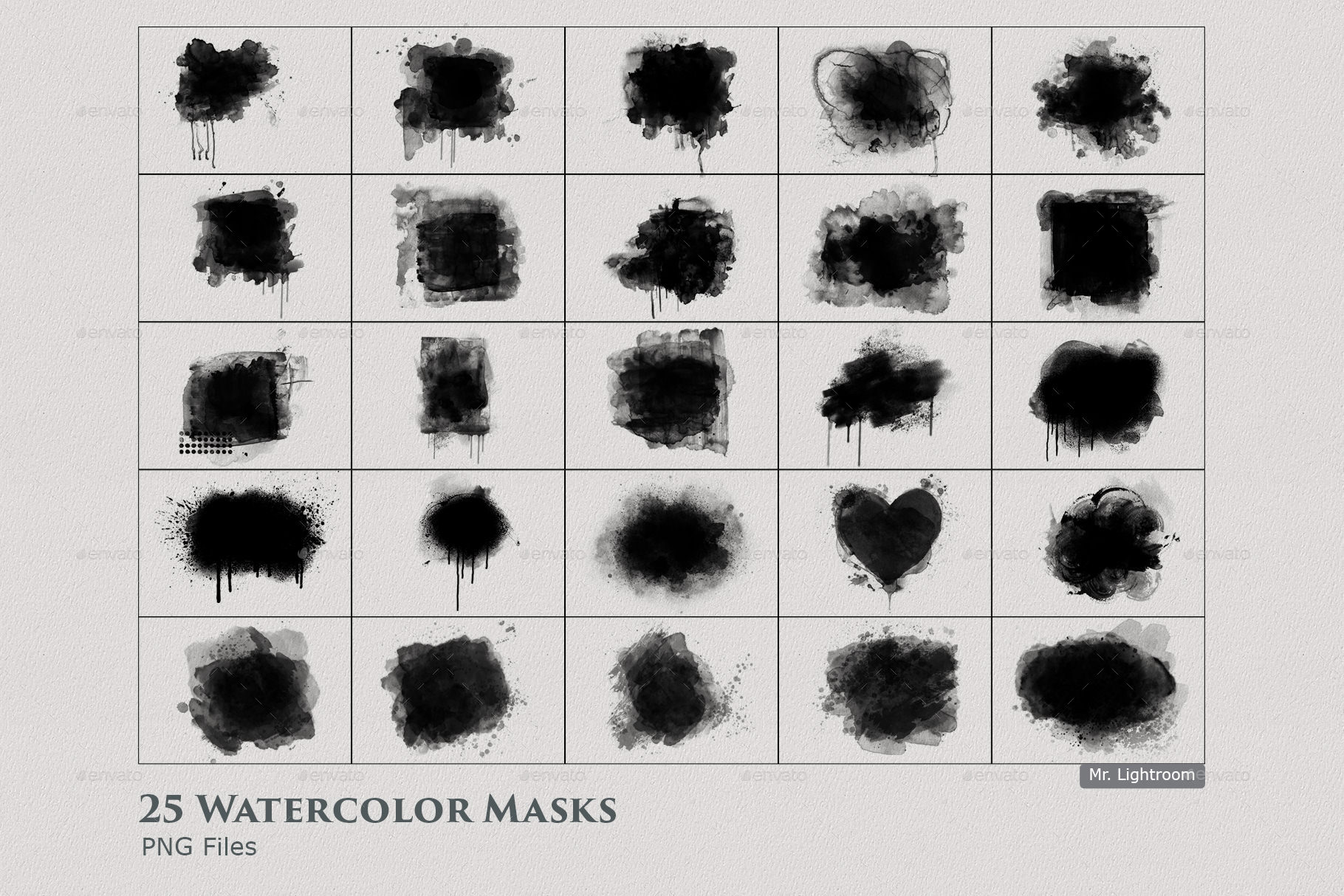 25 Watercolor Masks, Graphics | GraphicRiver