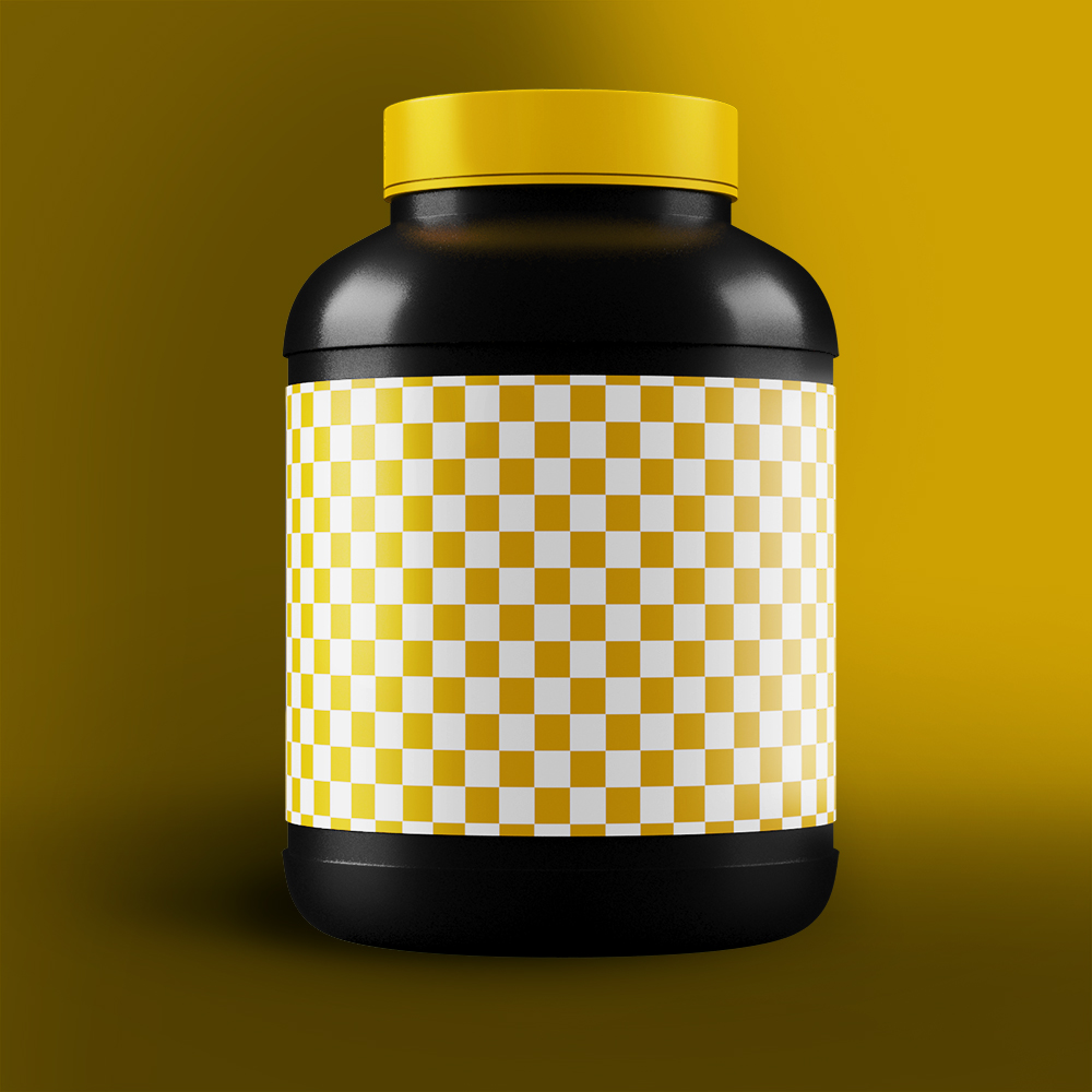 Protein Jar with Black Cap by creativejun | 3DOcean