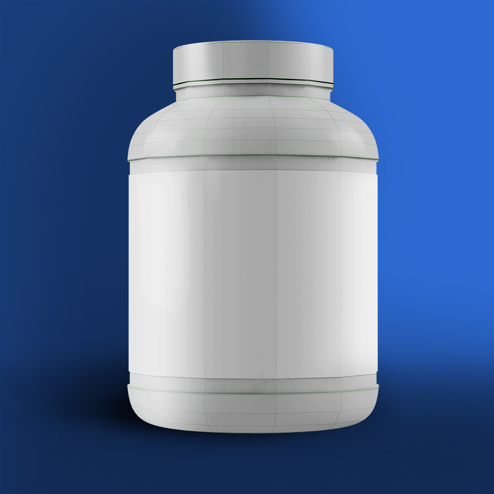 Muscle protein bottle with Blue cap by creativejun | 3DOcean