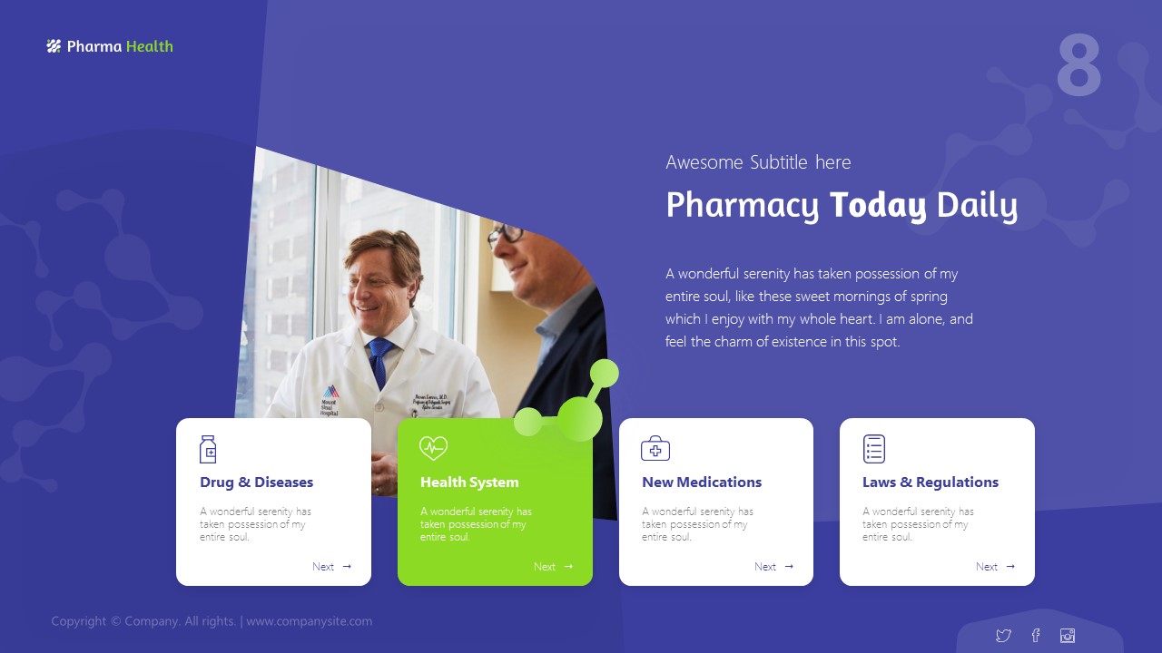 Pharma Health Powerpoint Presentation Template Fully Animated by RRgraph
