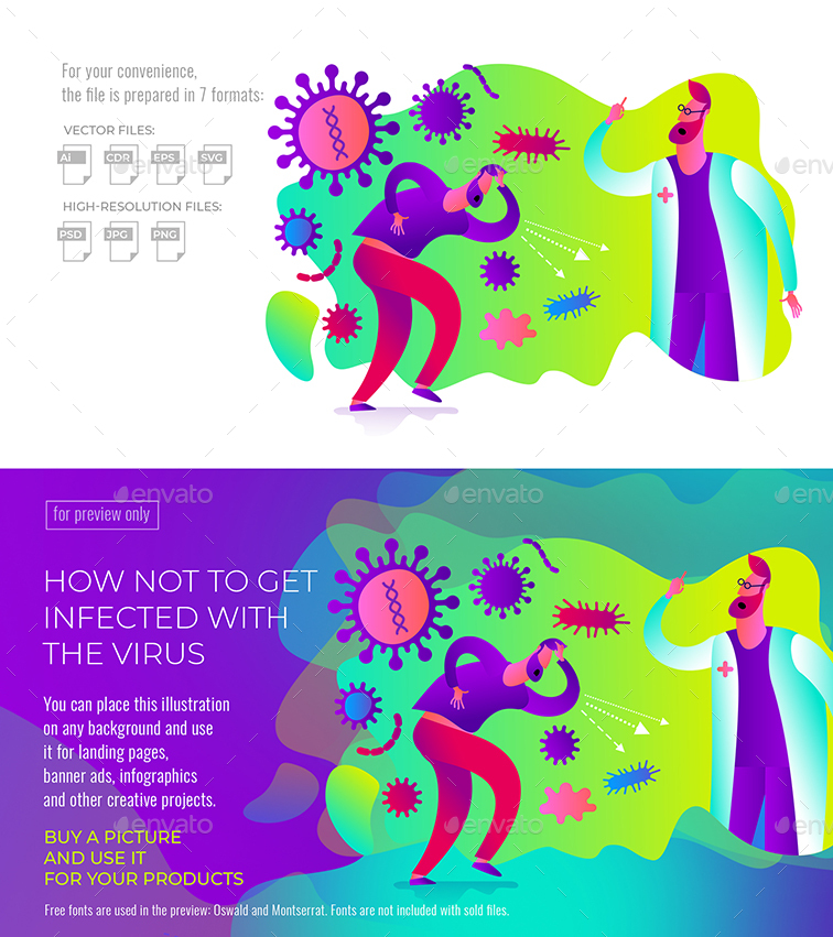 Flat Medical Illustration Epidemic, Vectors | GraphicRiver