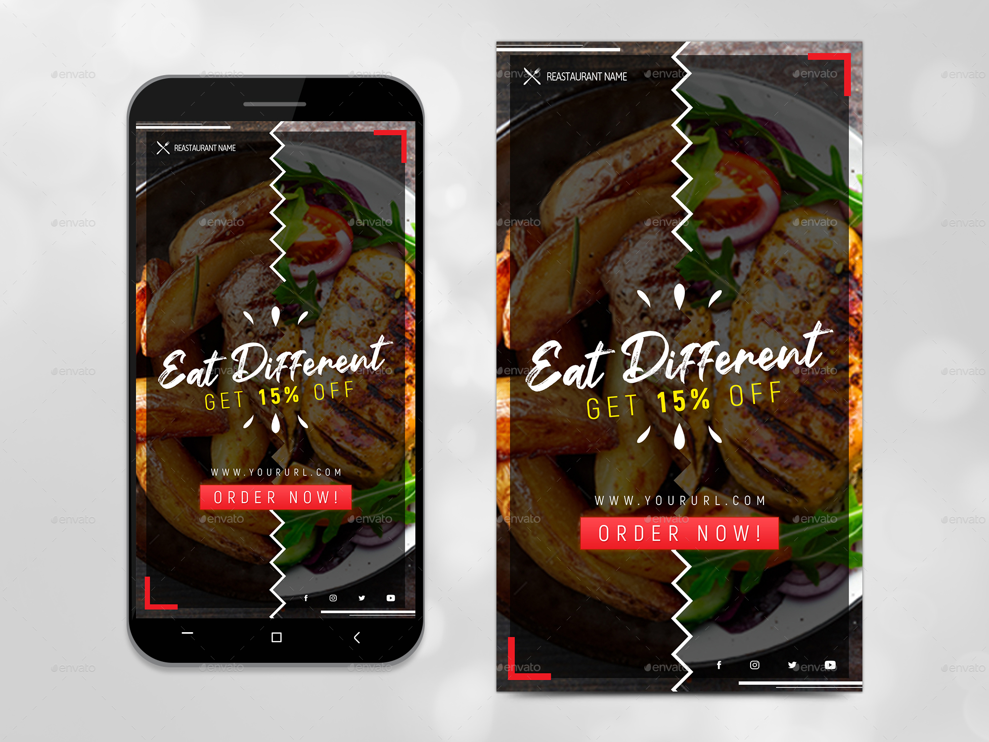 Instagram Food Restaurant Stories by BeatusGraphics | GraphicRiver