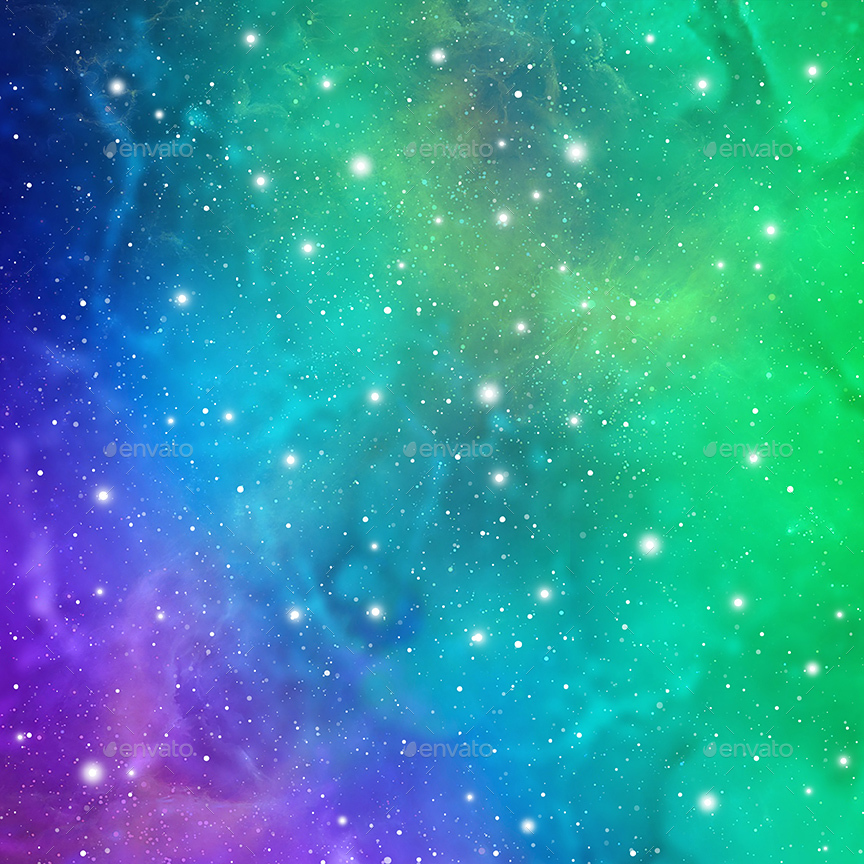 Green Cosmic Digital Scrapbooking Paper 12x12 Inches, Graphics ...