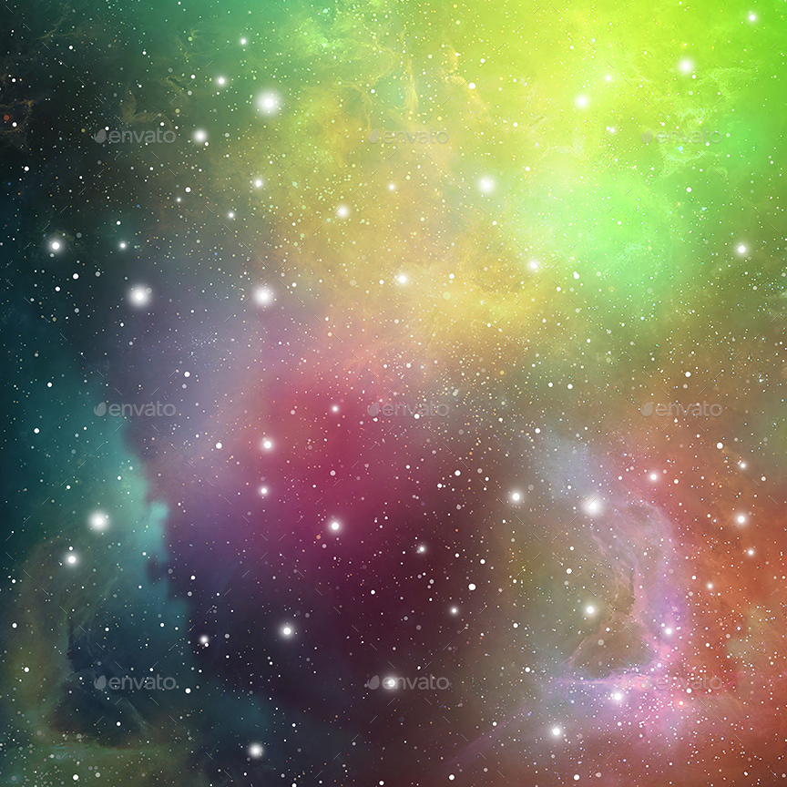 Green Cosmic Digital Scrapbooking Paper 12x12 Inches, Graphics ...