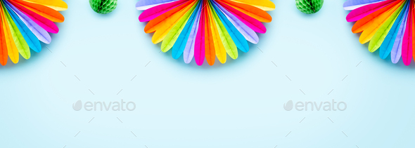 Banner with Colorful Party Decorations. Circus concept. Stock Photo by ...