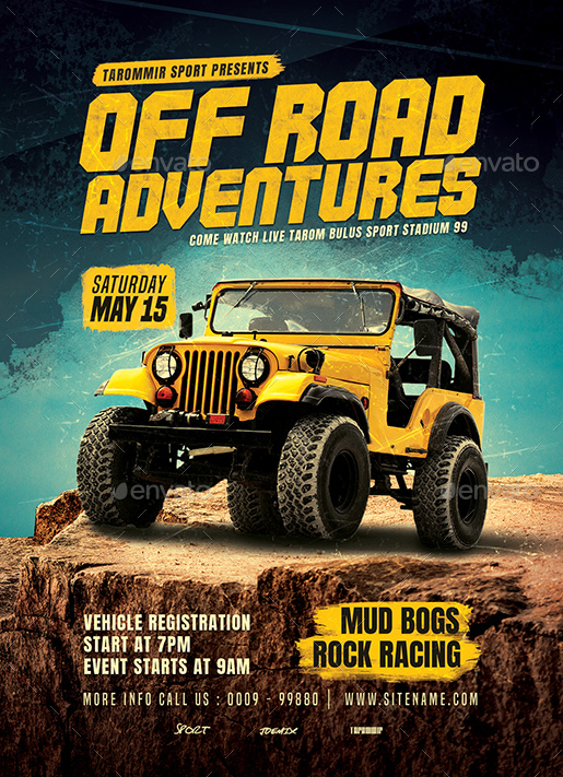 Off Road Adventures Flyer, Print Templates | GraphicRiver