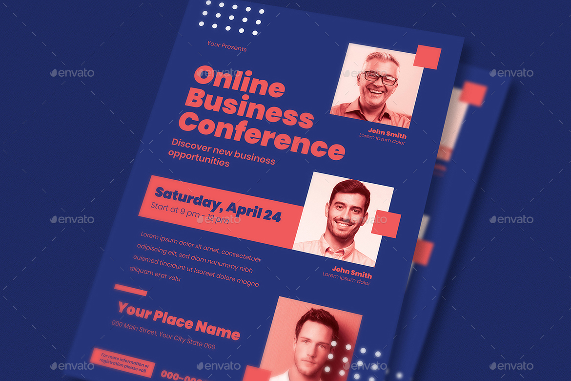 Online Business Conference Flyer Set, Print Templates | GraphicRiver