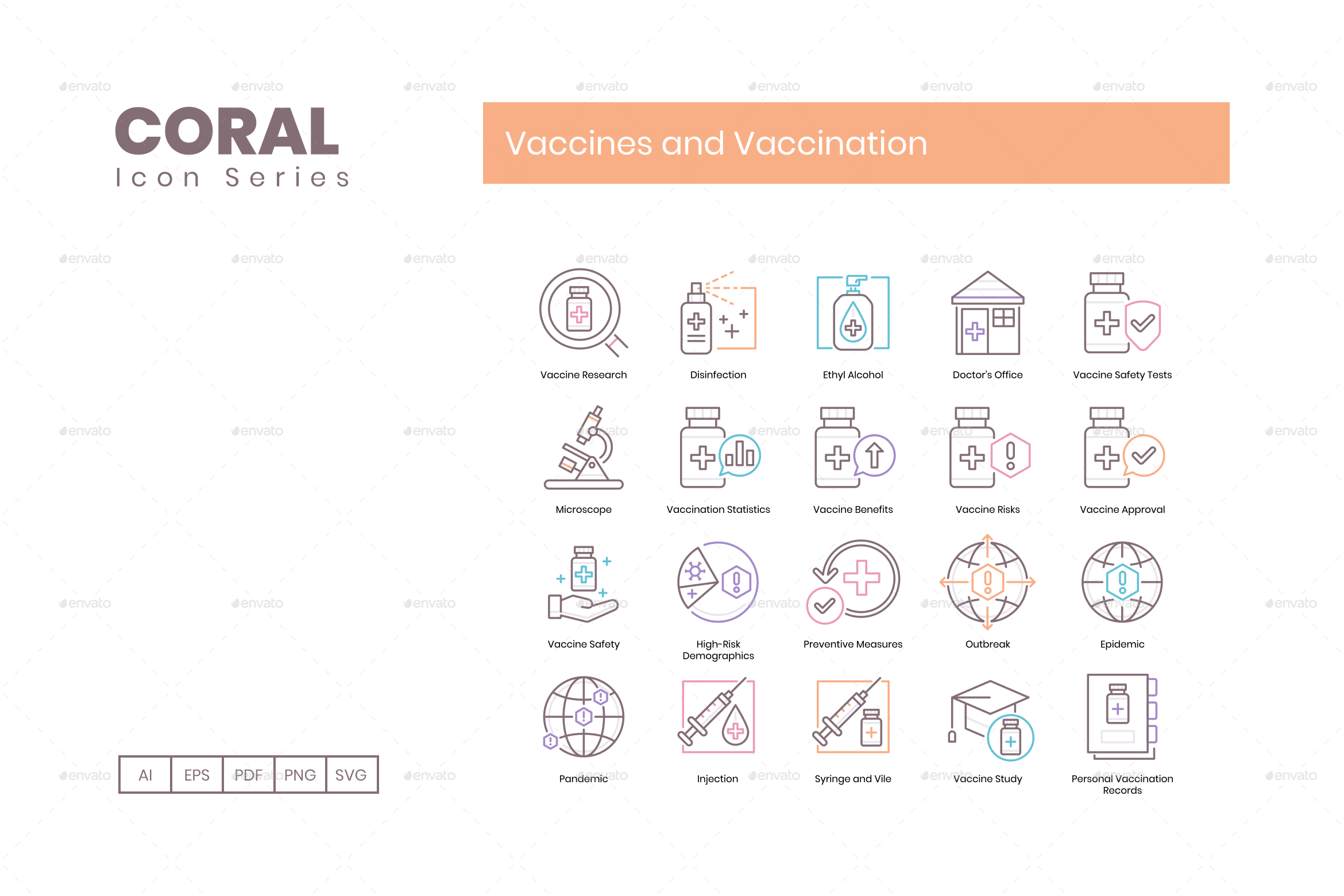 65 Vaccines Icons & Vaccination Icons, Icons | GraphicRiver