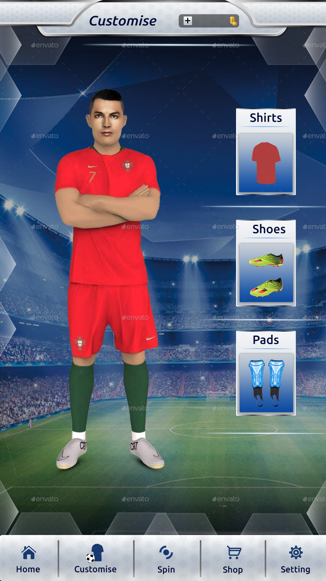 Soccer Mobile Game GUI, Game Assets | GraphicRiver