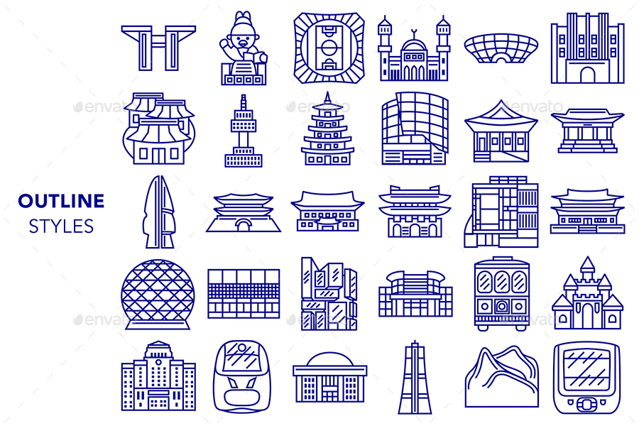 Seoul City Vector Icons, Icons | GraphicRiver