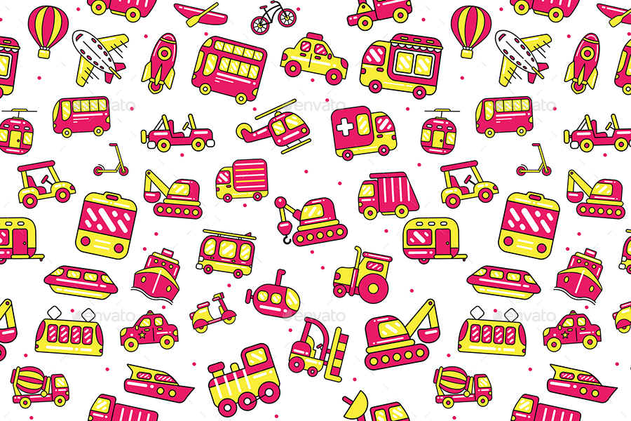 Transport Seamless Pattern, Graphics | GraphicRiver