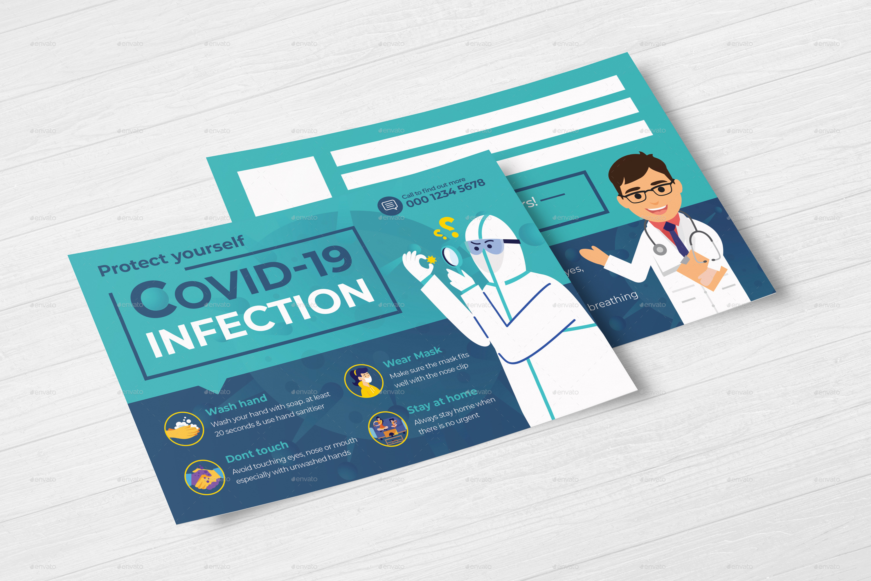 Virus Campaign Postcard Templates, Print Templates | GraphicRiver