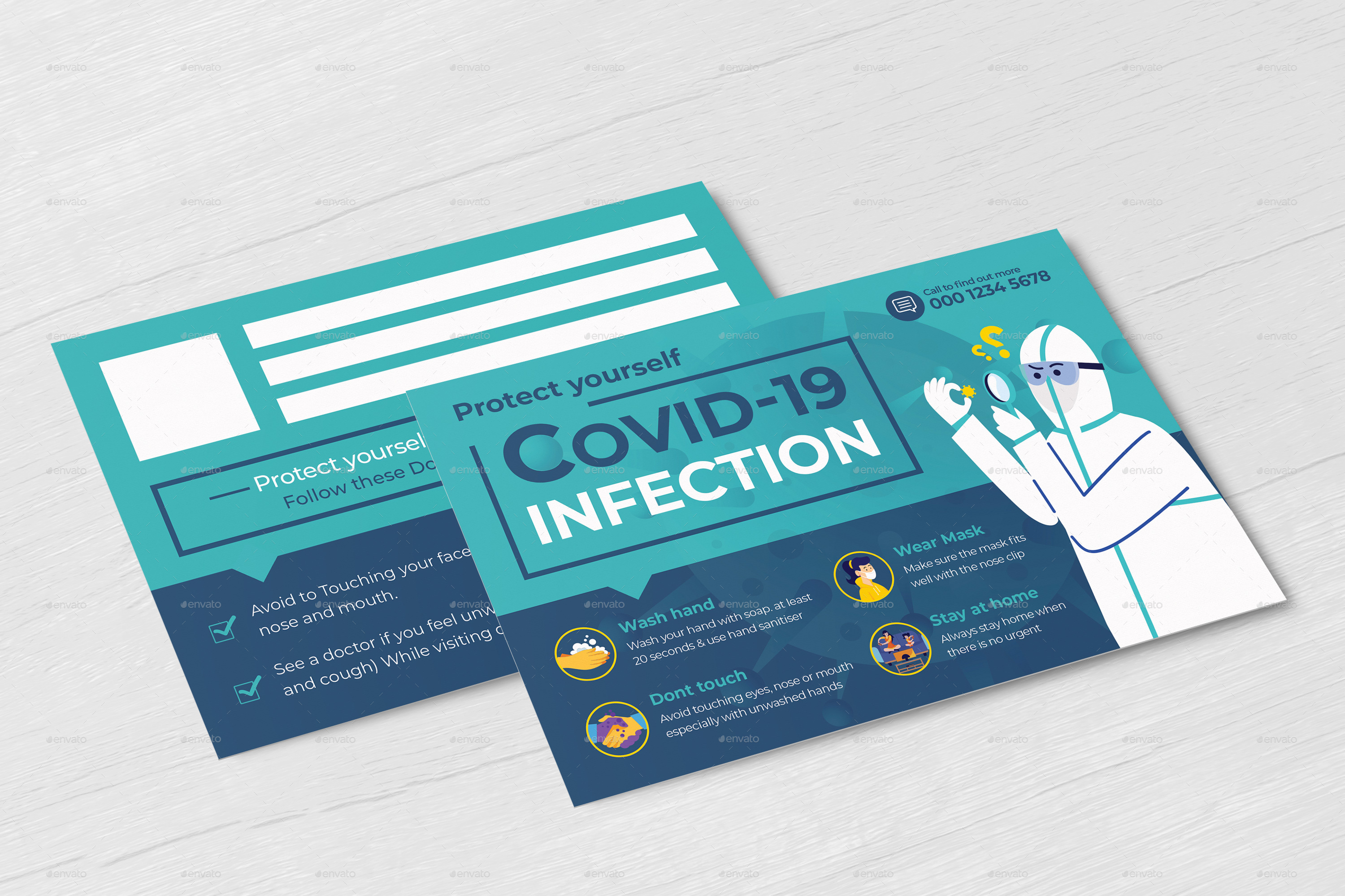 Virus Campaign Postcard Templates, Print Templates | GraphicRiver