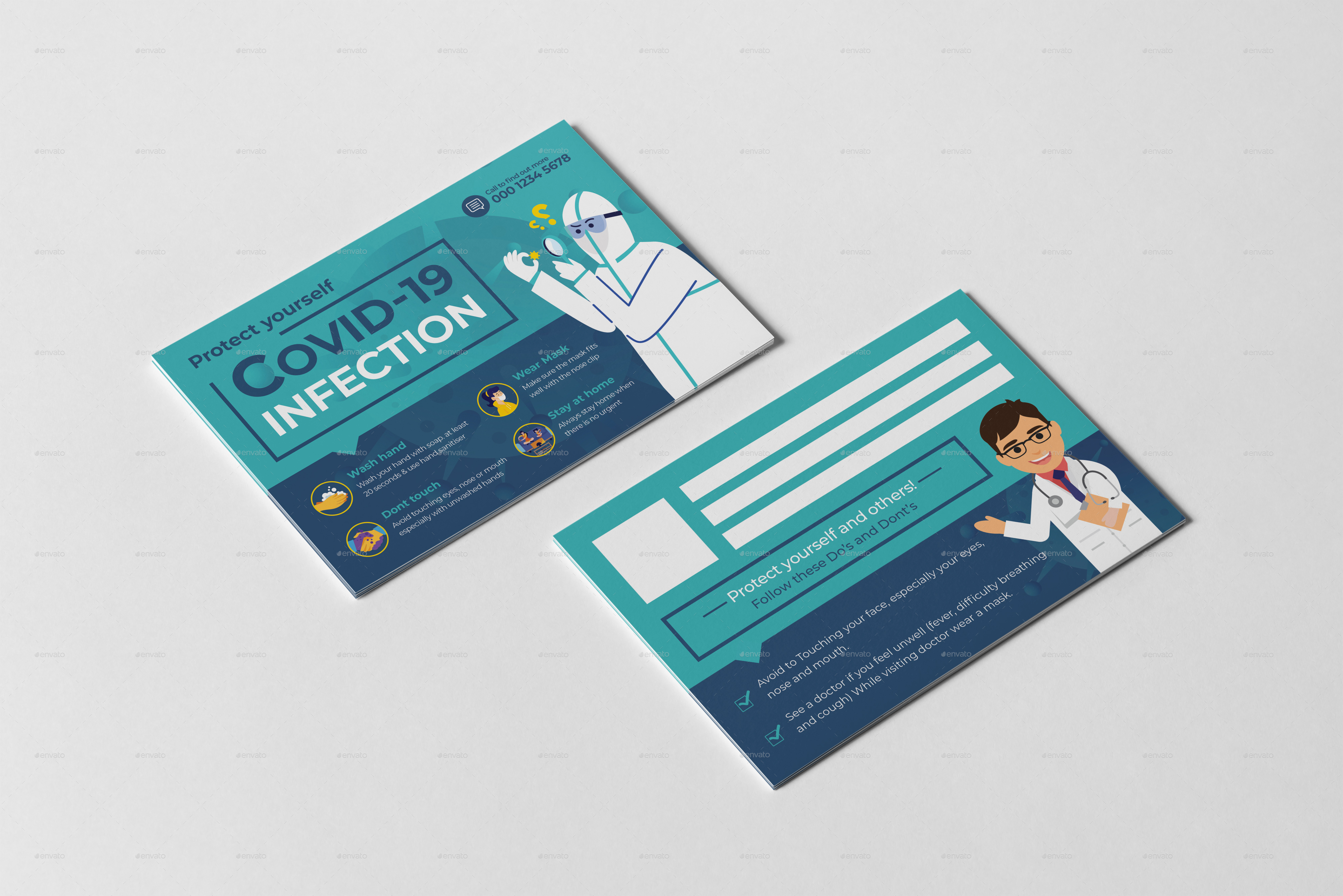 Virus Campaign Postcard Templates, Print Templates | GraphicRiver