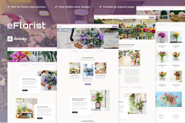 eFlorist - Flower Boutique & Decoration Elementor Pro Template Kit by ...