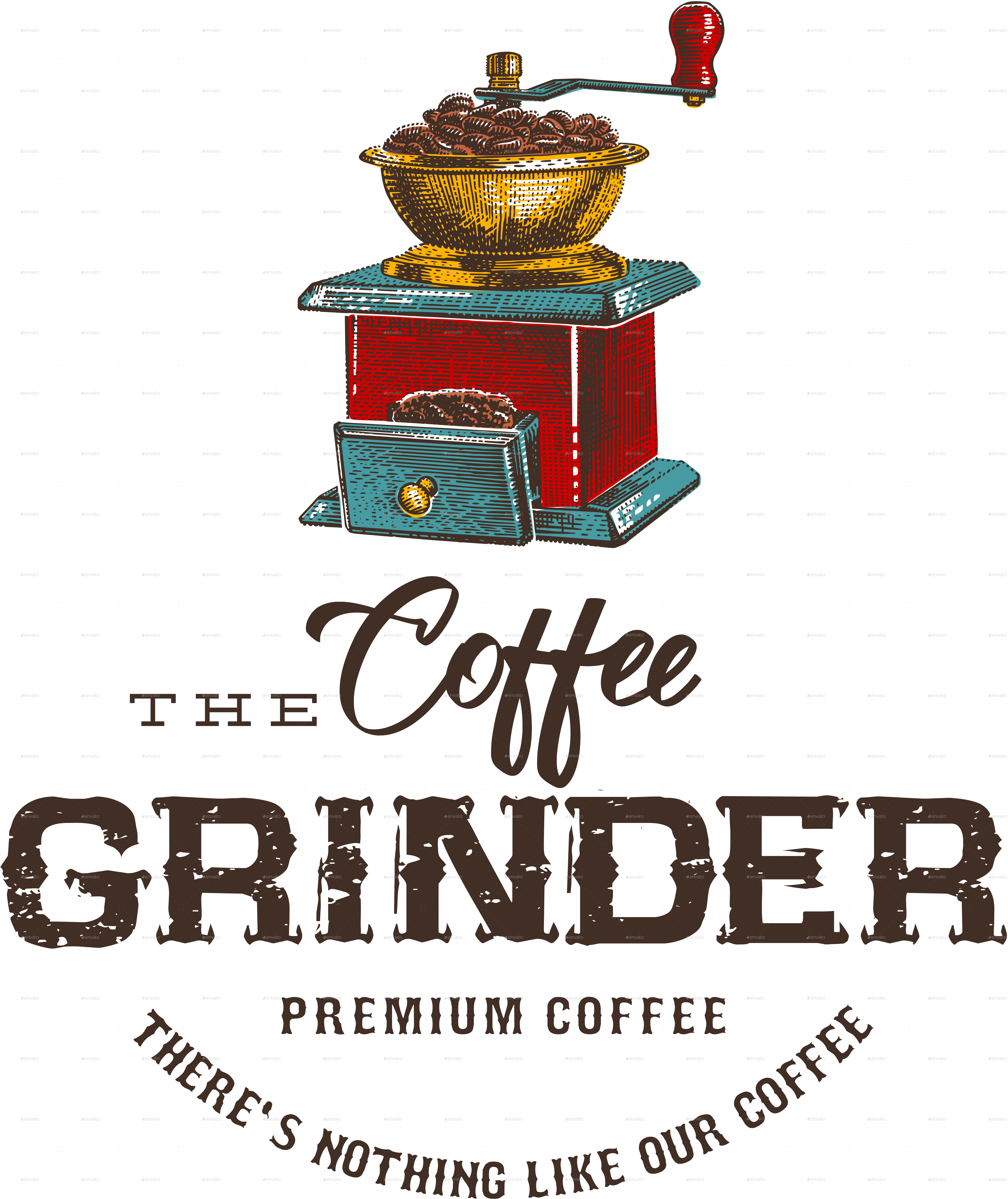 Retro Style Coffee Grinder, Vectors | GraphicRiver