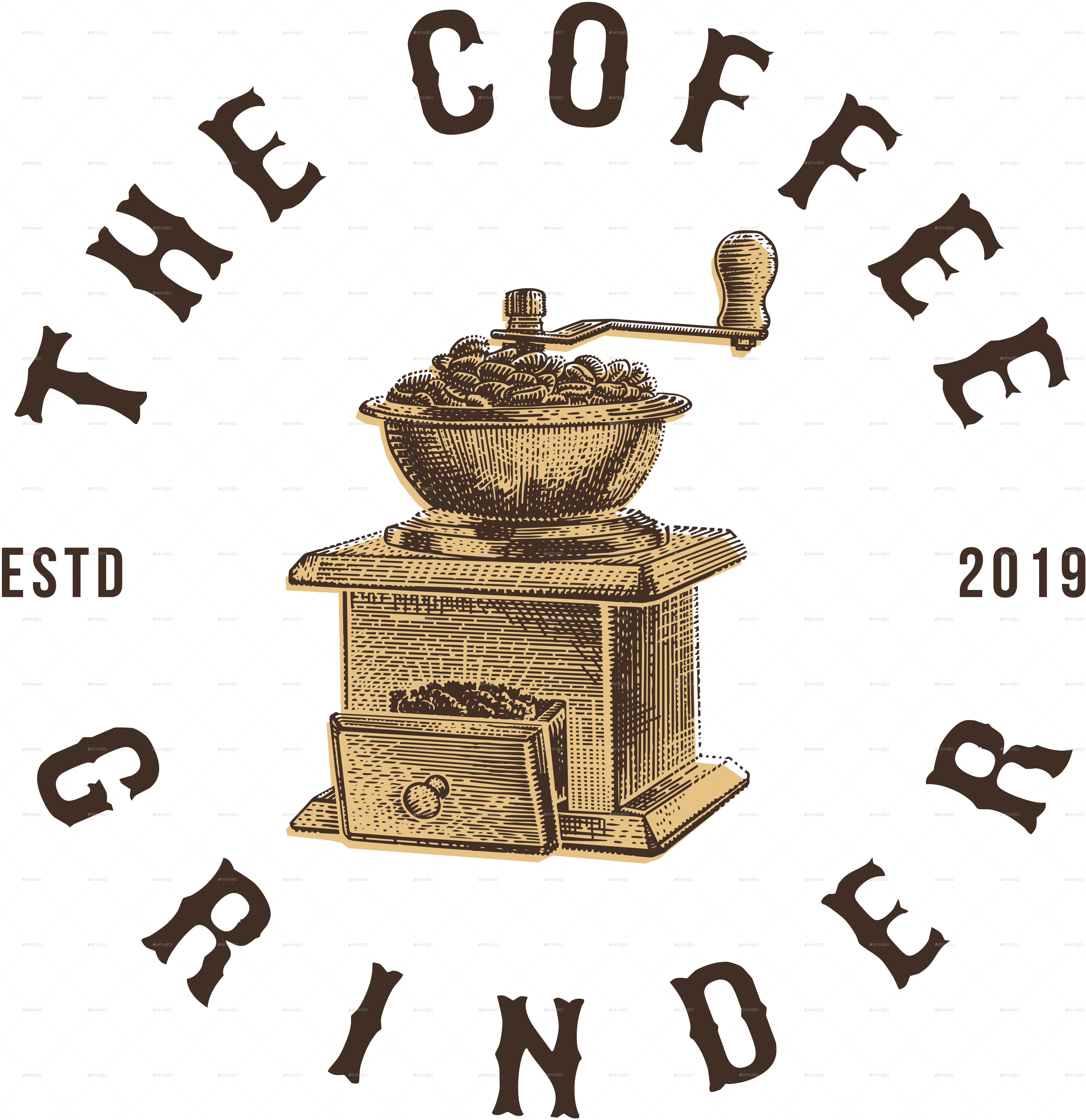 Retro Style Coffee Grinder, Vectors | GraphicRiver