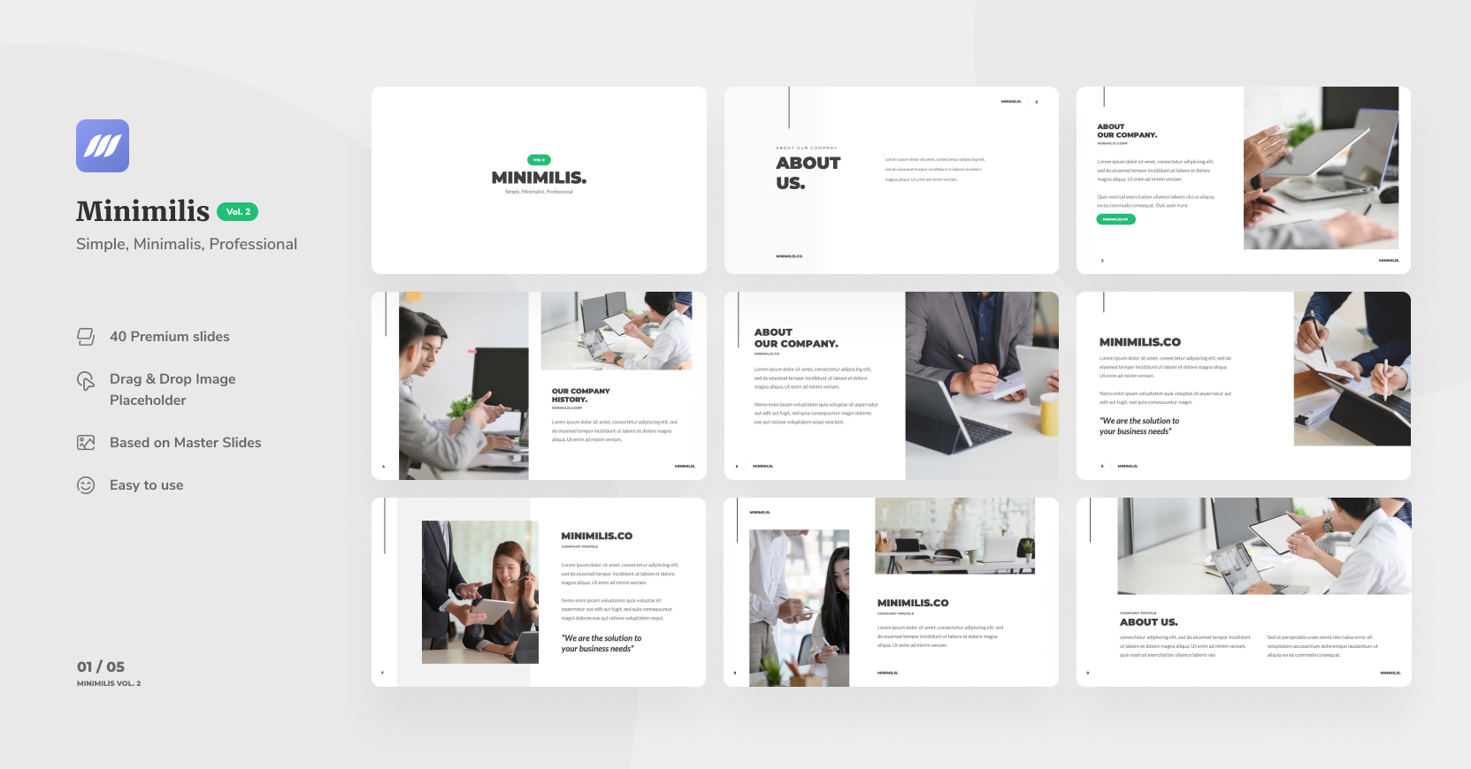 Minimilis Vol. 2 - Simple, Minimalist, and Professional Google Slides ...