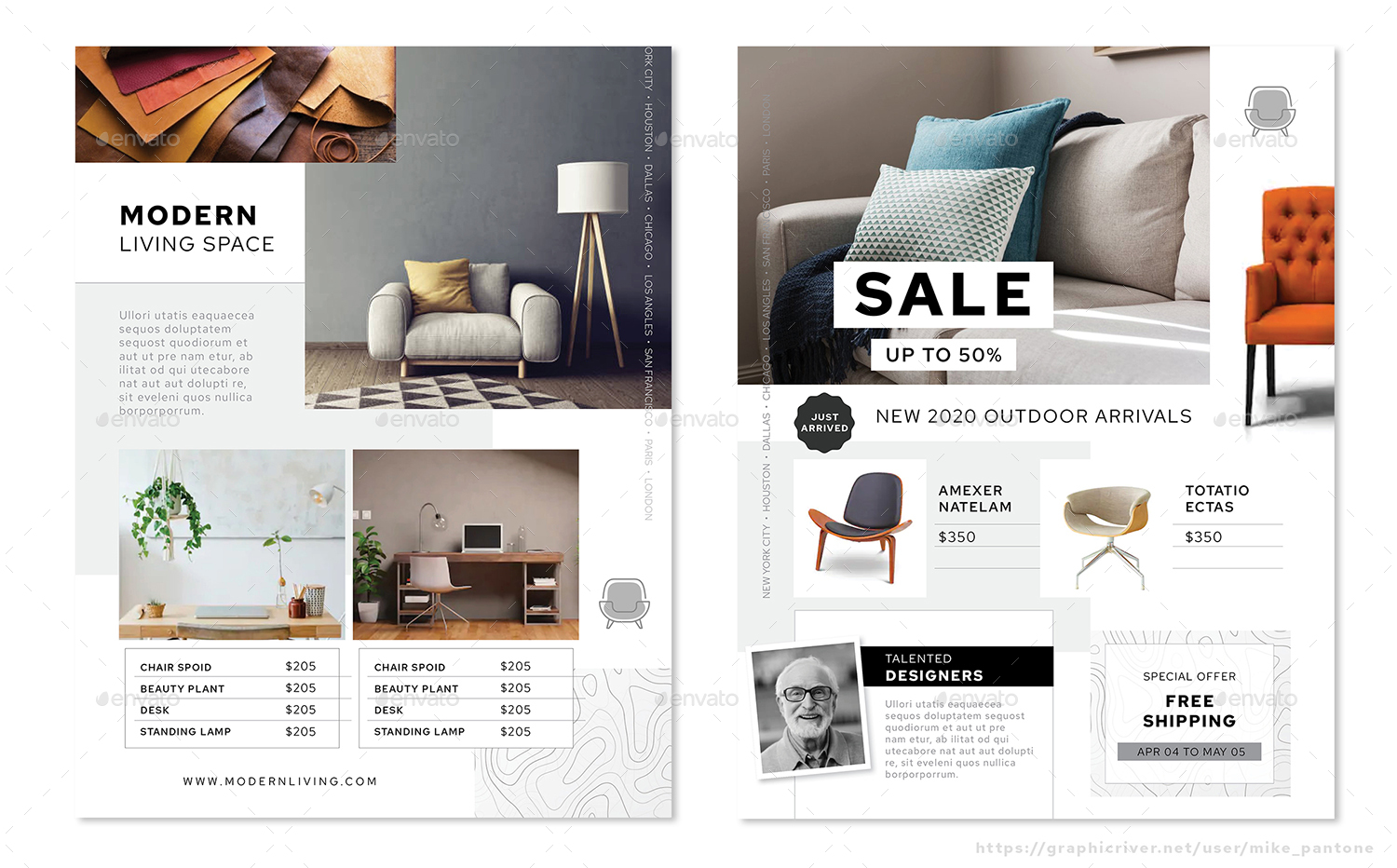 Furniture Store Flyers – 4 Options, Print Templates | GraphicRiver