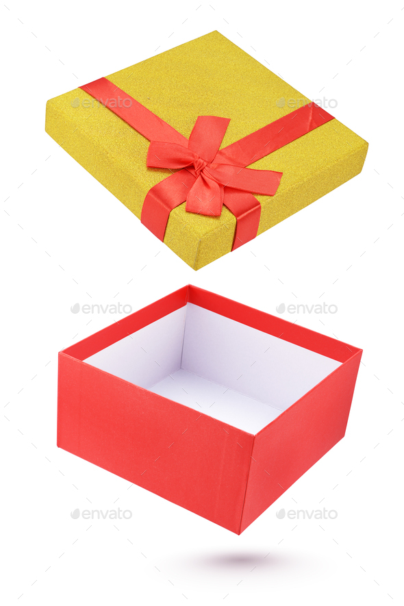 Open cardboard gift box isolated on white background Stock Photo by ...