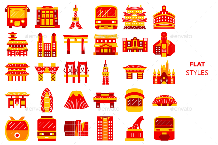 Tokyo City Vector Icons, Icons | GraphicRiver