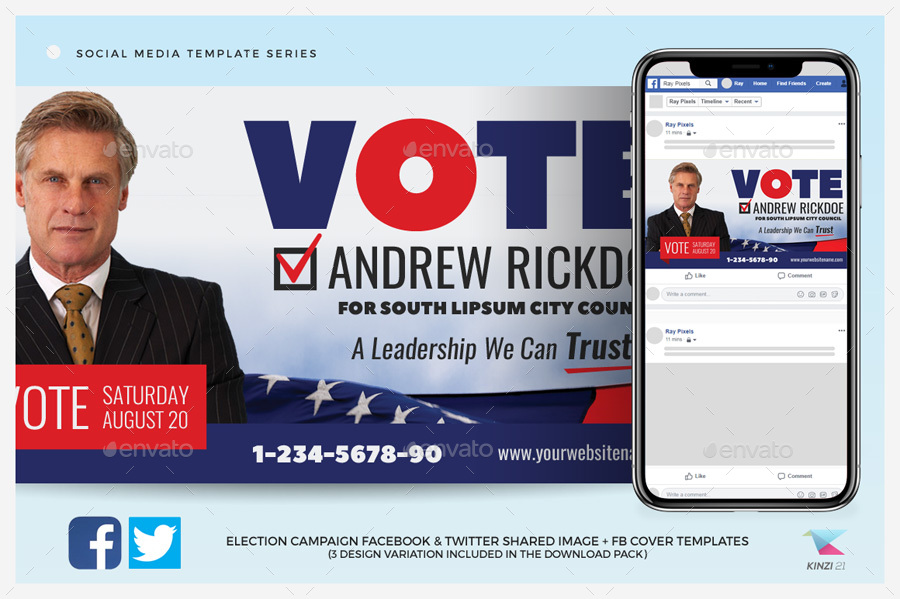 Election Campaign Social Media Templates, Web Elements | GraphicRiver