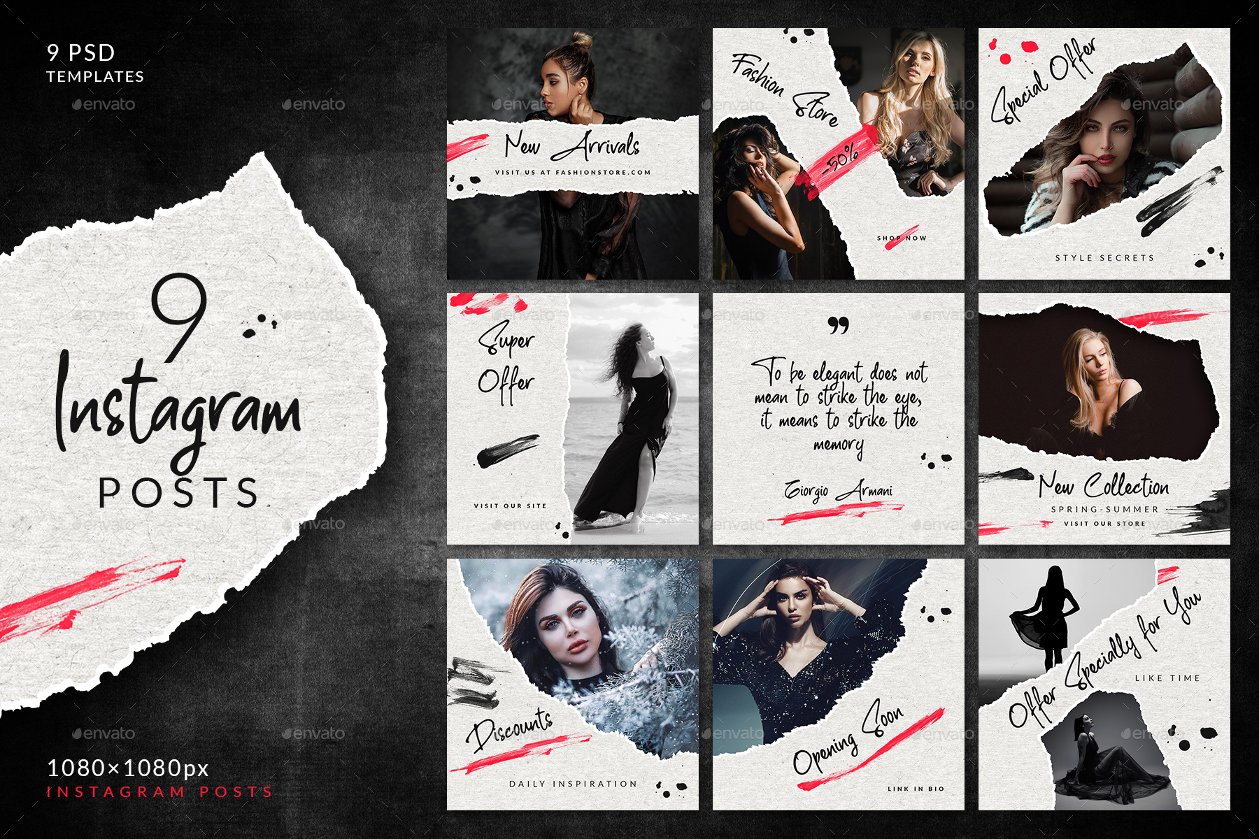 Torn Paper - Fashion Instagram Posts, Web Elements | GraphicRiver