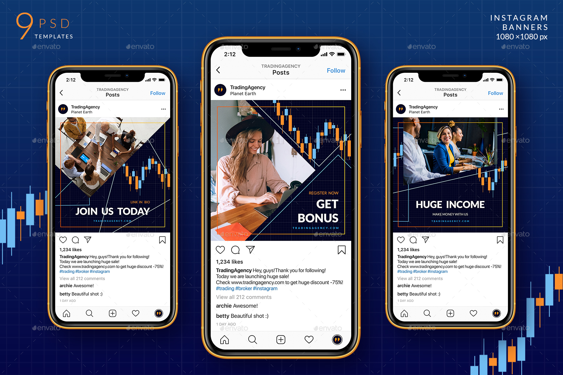 Trading Agency Instagram, Web Elements | GraphicRiver