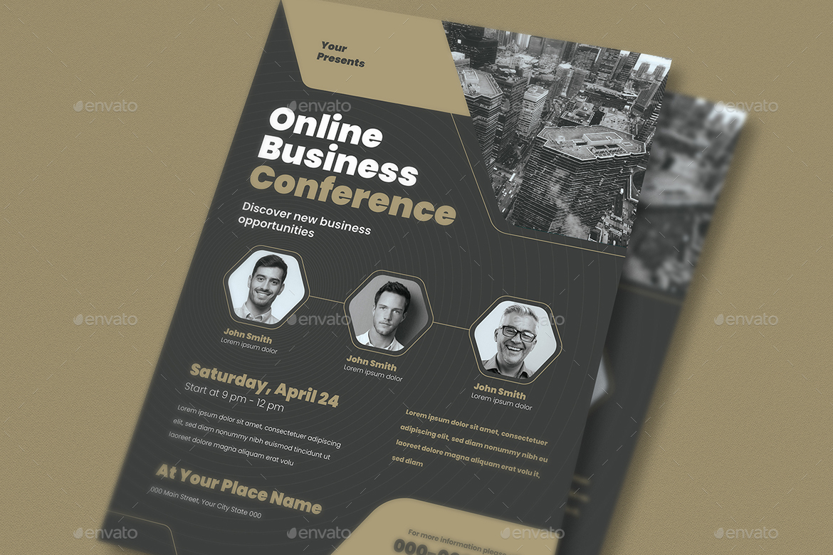 Online Business Conference Flyer Set, Print Templates | GraphicRiver