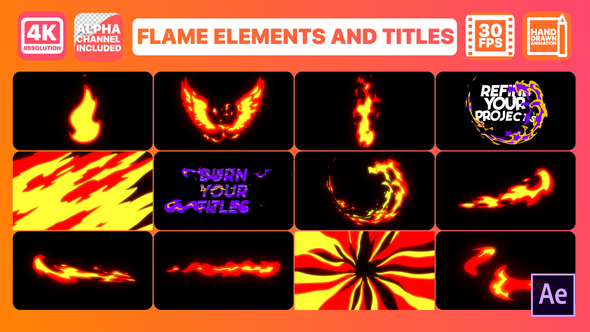 Flame And Titles | After Effects, After Effects Project Files | VideoHive