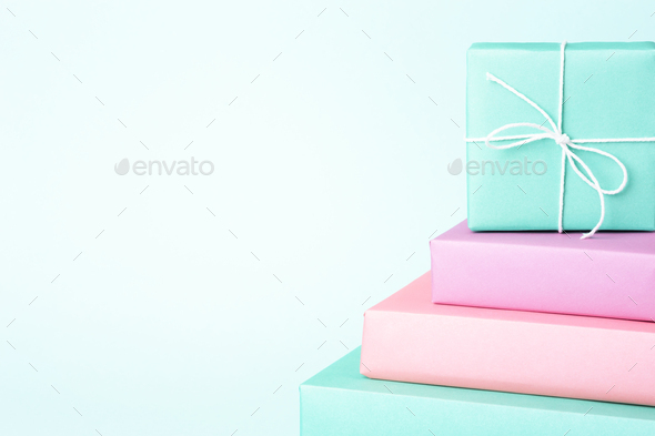 Stack of Pastel Colored Gift Boxes. Stock Photo by fucsiya | PhotoDune