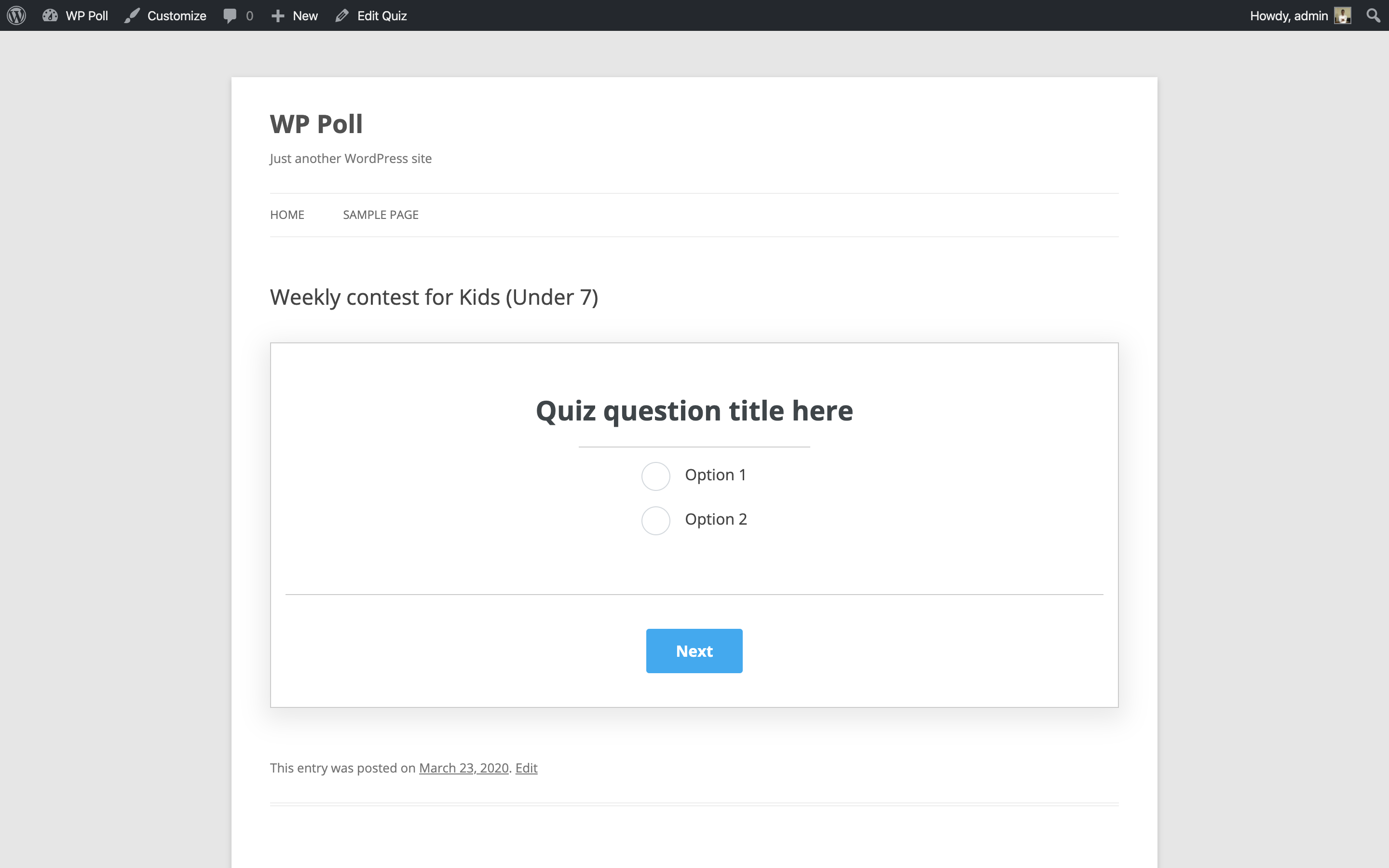Quiz and Contest Planner for WP Poll by pluginbazar | CodeCanyon