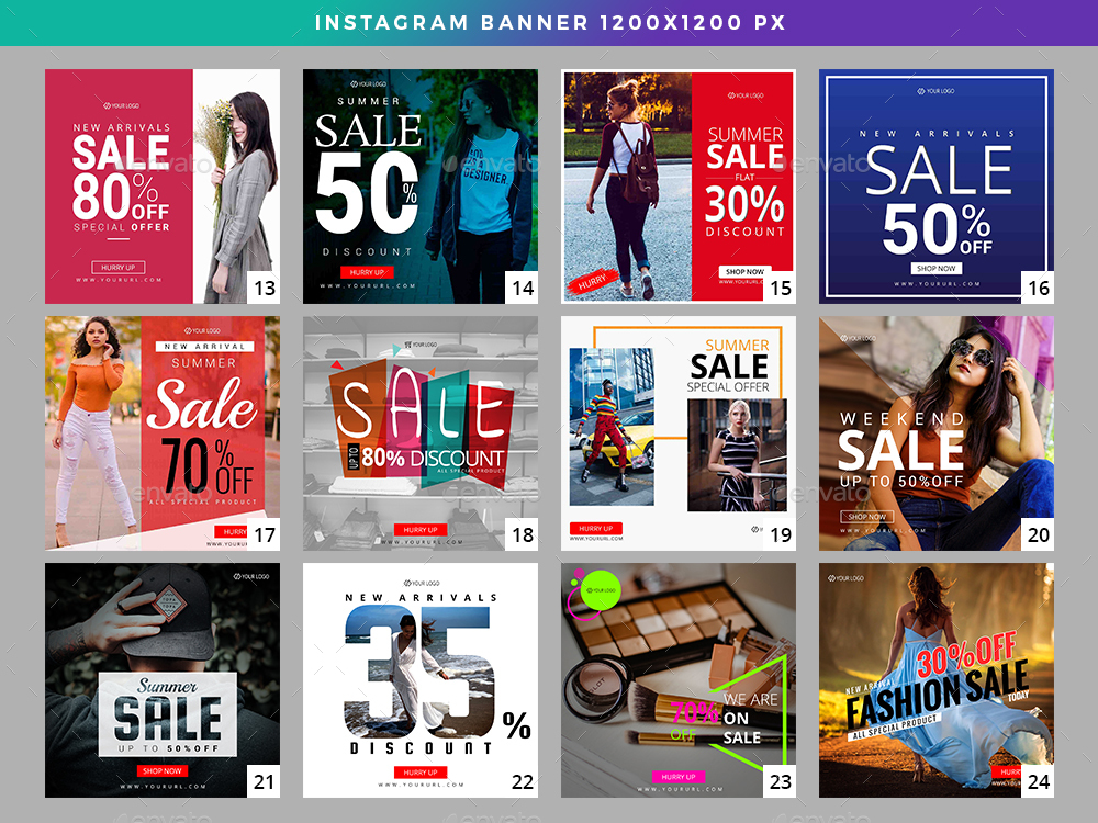 50 Instagram Banners, Web Elements | GraphicRiver