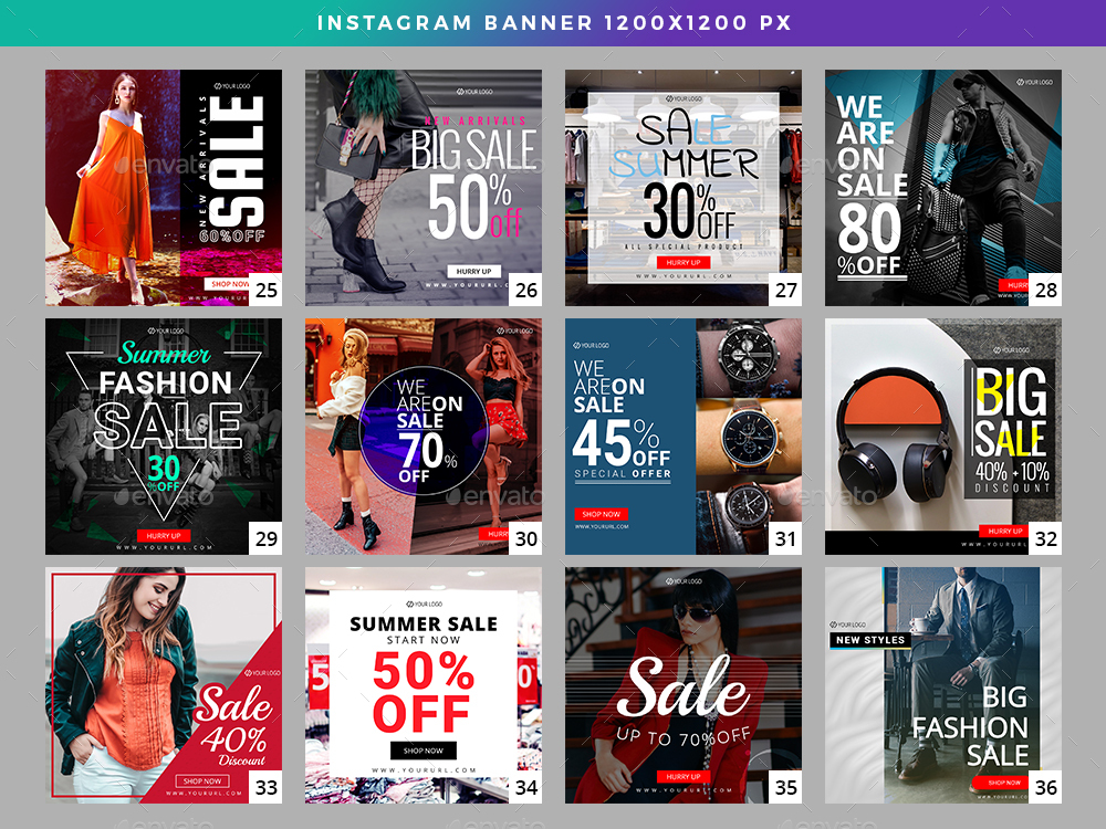 50 Instagram Banners, Web Elements | GraphicRiver